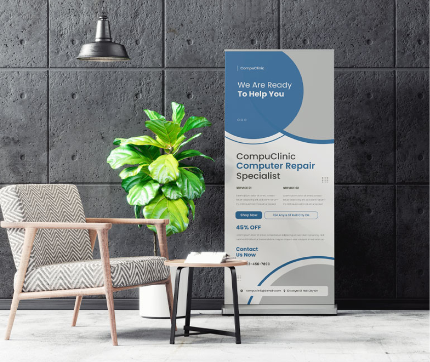 Roll-up banner nyomtatás | Alumínium szerkezet + hordtáska